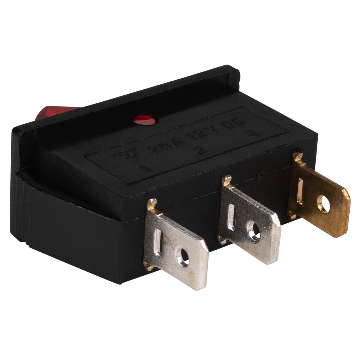 SPST Large Rocker Switch Red Illumination - AudioStatus